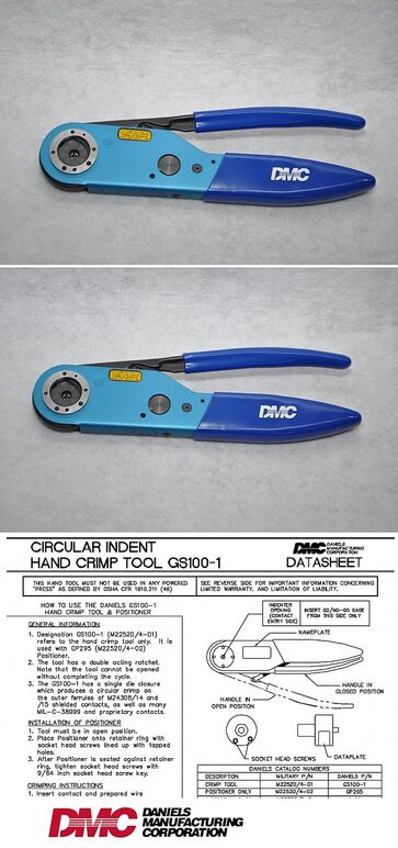 소리전자 - DMC GS100-1 CIRCULAR INDENT HAND CRIMP TOOL ! 크림프 툴