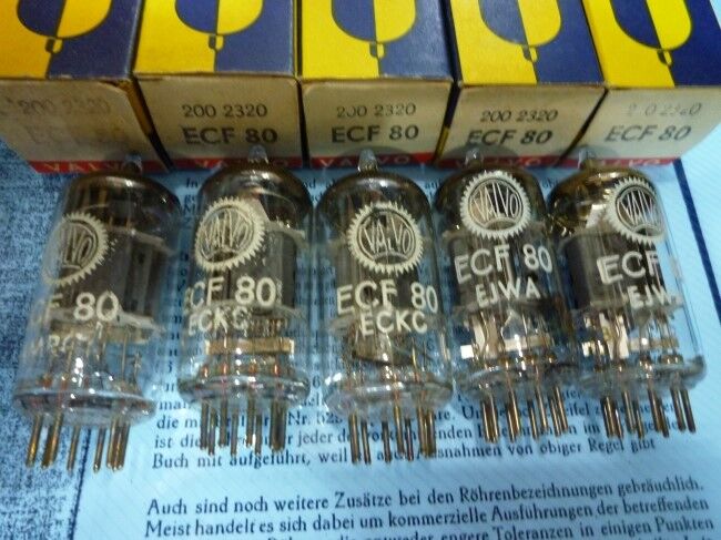 소리전자 - NOSNIB(신품) VALVO ECF80 (=6BL8)+BOX 60년대산 2개+2개+1개