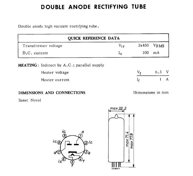 소리전자 - TESLA EZ81정류관/TESLA PCC88(=ECC88)