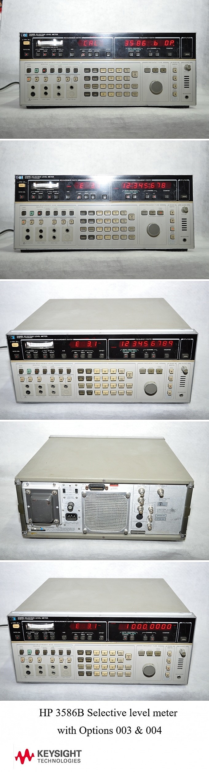 소리전자 - HP/KEYSIGHT 3586B SELECTIVE LEVEL METER w/ OPT 003 & 004