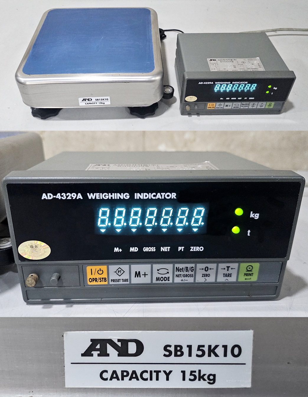 WEIGHING INDICATOR AD-4329A + AND SB15K10 - 계측기-장터 - 소리전자