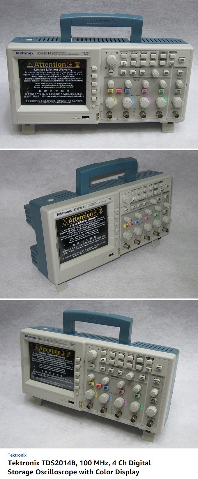 소리전자 - Tektronix TDS2014B 4 CHANNEL DIGITAL STORAGE OSCILLOSCOPE 컬러