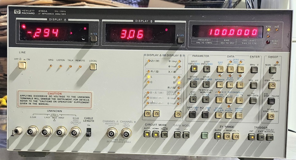 HP 4192A LF Impedance Analyzer - 계측기-장터 - 소리전자
