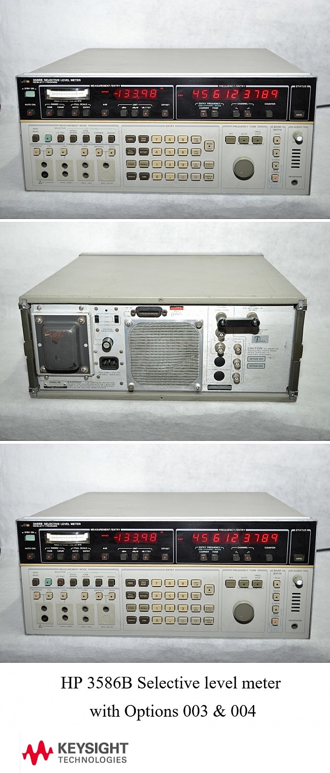 소리전자 - HP/KEYSIGHT 3586B SELECTIVE LEVEL METER w/ OPT 003 & 004