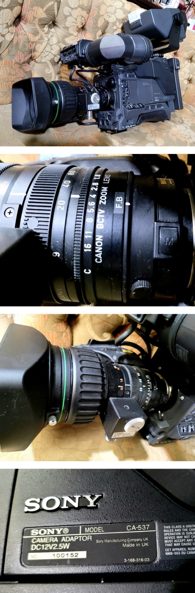 *SONY CA-537 방송카메라+모니터 - 전자종합-장터 - 소리전자