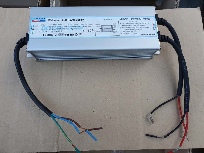 소리전자 - led smps 12v 18a 200w 방수 국산 새제품